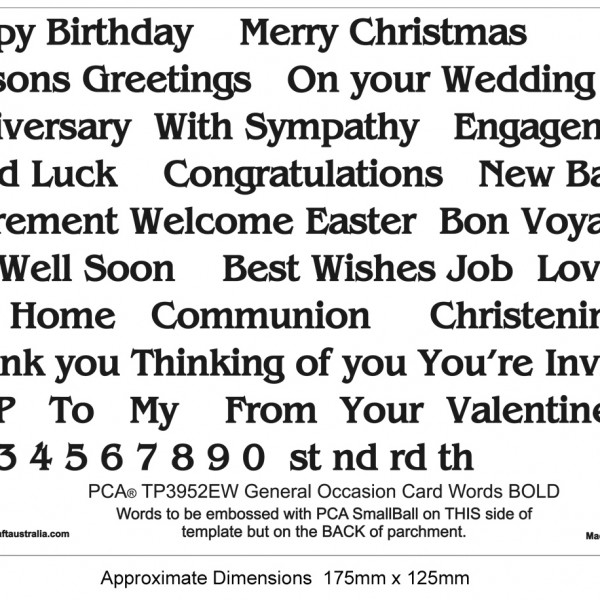 Embossing Templates - words - Parchment Worldwide