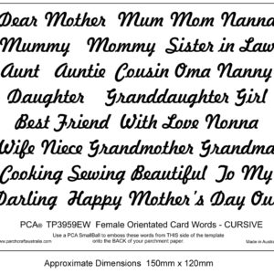 Embossing Templates - words - Parchment Worldwide