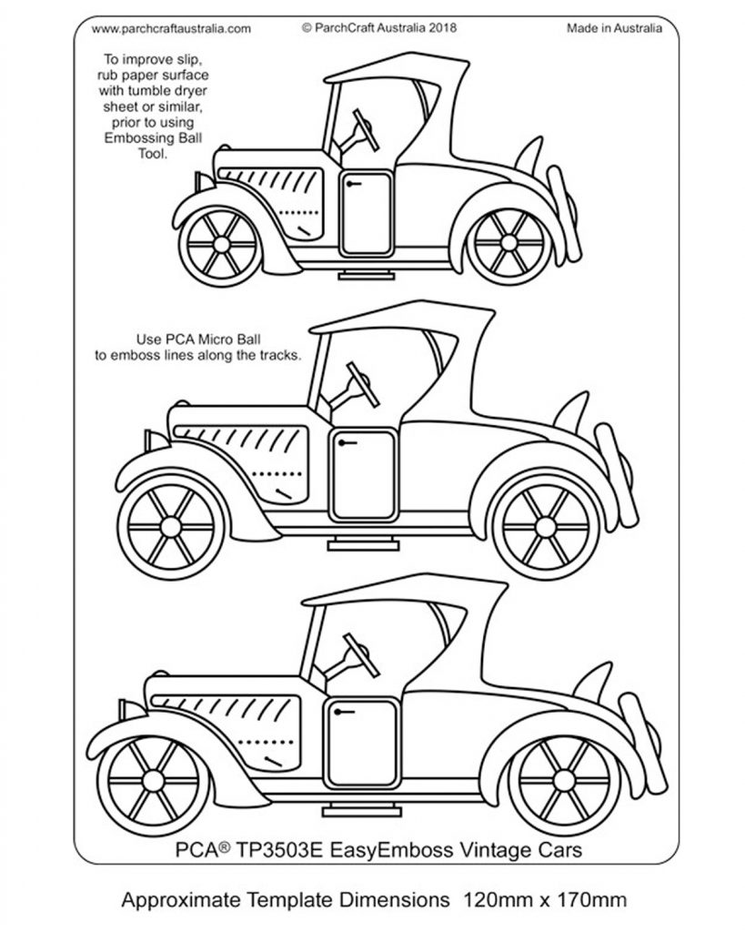 TP3503E EasyEmboss Vintage Cars - Parchment Worldwide